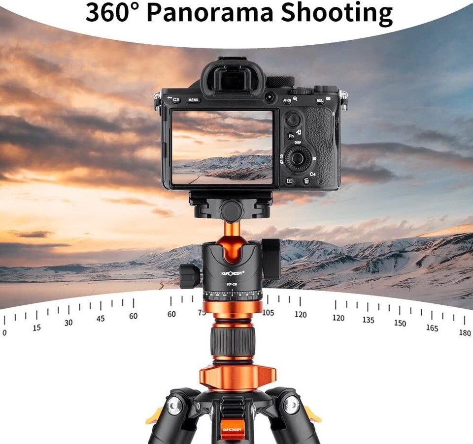 K&F Concept Pro Camera Tripod Aluminium / Carbon Fiber Ball Head for ...