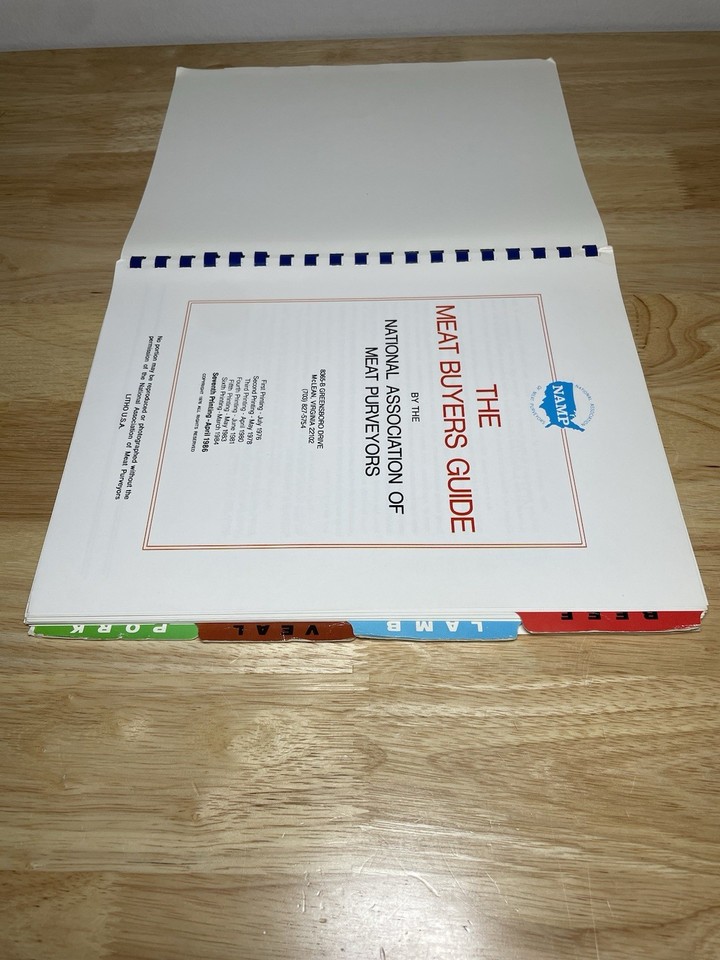 Ohio Meat Buyers Guide NAMP National Association Of Meat Purveyors 1986 ...