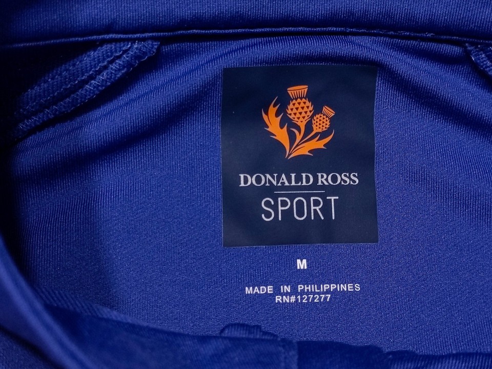 DONALD ROSS Sport 1/4 Zip Performance Stretch Pullover Blue Medium M | eBay