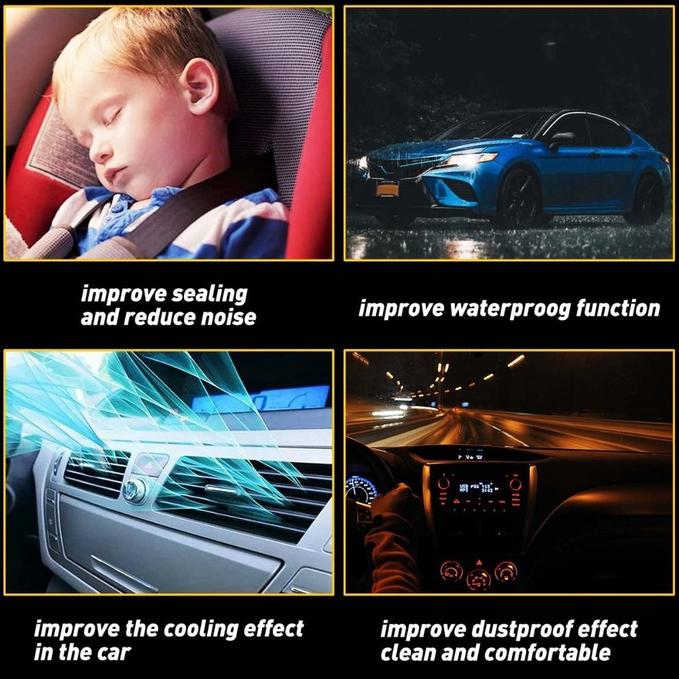 Auto Lock Seal Weather Strip Door Window Lock Trunk Hood Edge Trim 10ft ...