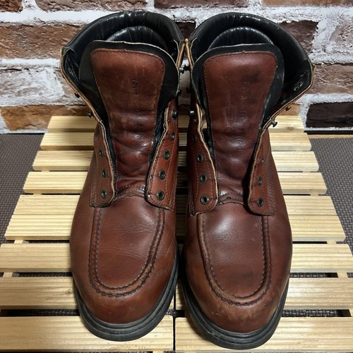 Red Wing 202 Supersole Moc Toe Work Boots Mens US10.5M Brown Leather ...