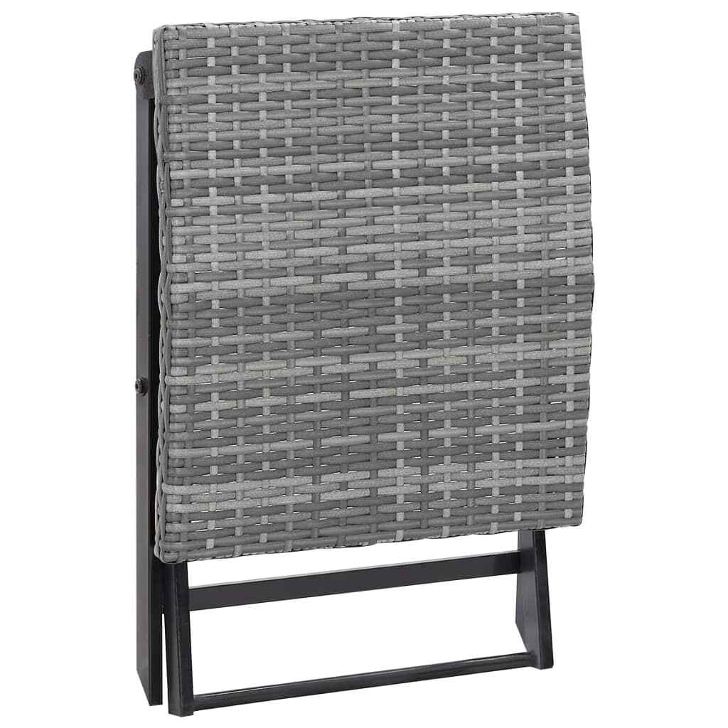 Folding Stool Poly Rattan Grey | eBay