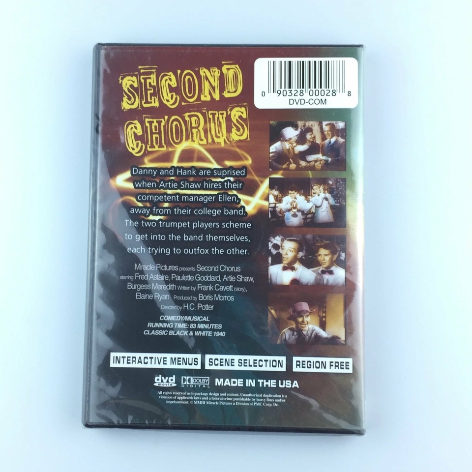 Second Chorus (DVD, 2003) Fred Astaire, Paulette Goddard - Classic 1940 ...