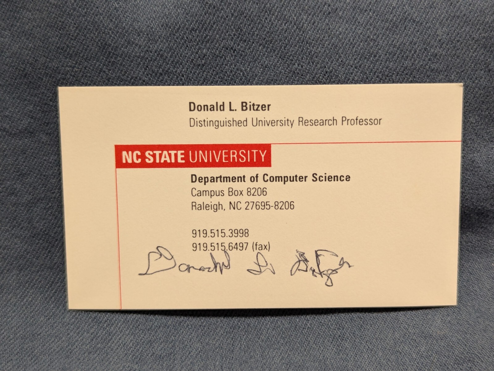 Donald Bitzer Autograph Business Card | eBay