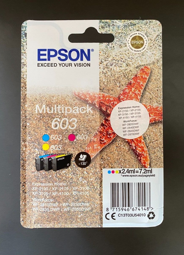 Genuine Epson Ink Multipack - 603 CMY / XP-2100, XP-2105, XP-3100 (INC ...