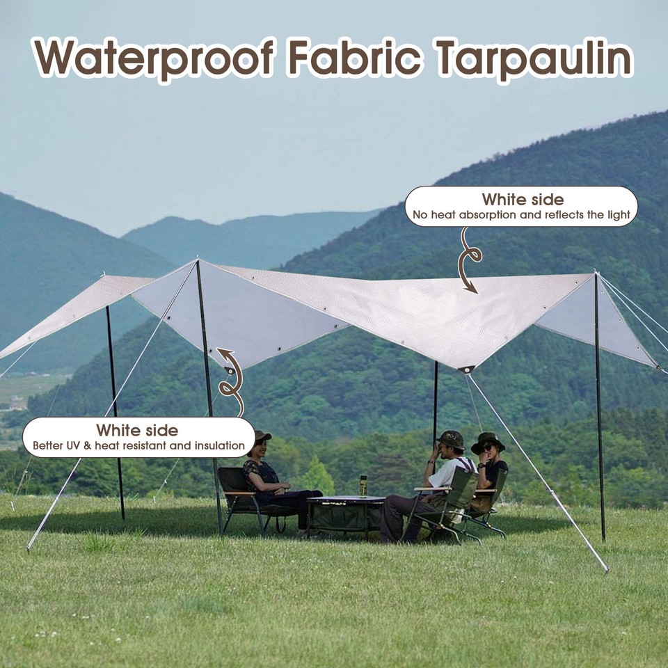 Heavy Duty Poly Tarp PE Waterproof Canopy Cover Tarpaulin with Grommets ...