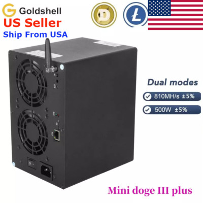 Goldshell Mini DOGE 3 III Plus 810MH/s 500W LTC DOGE BELLS Miner w/PSU ...