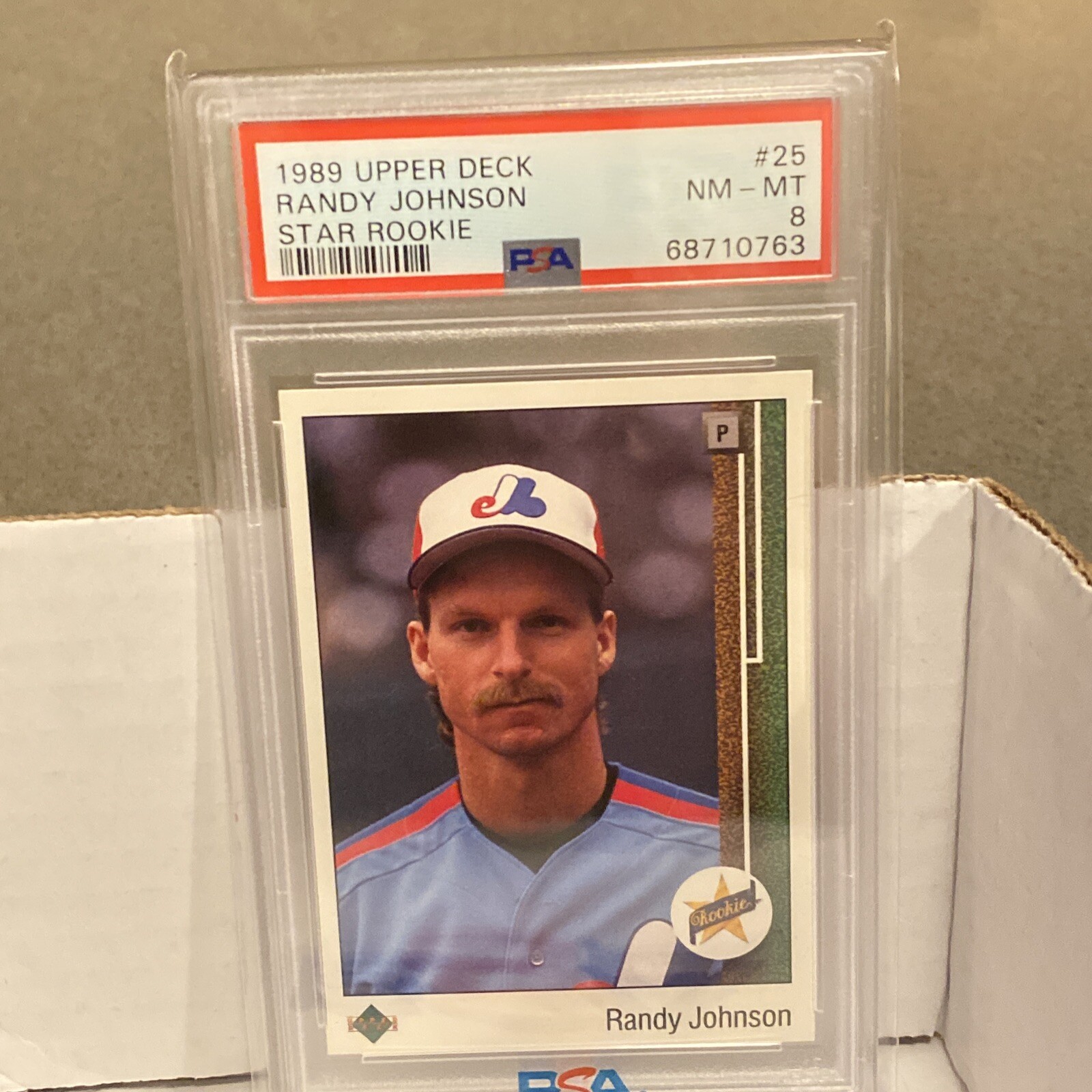 1989 UPPER DECK RANDY JOHNSON ROOKIE CARD #25 RC HOF MONTREAL EXPOS PSA ...