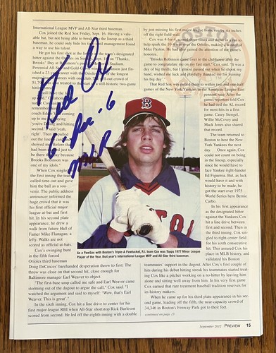 Ted Cox Auto Autographed Article in Oklahoma City PREVIEW September ...