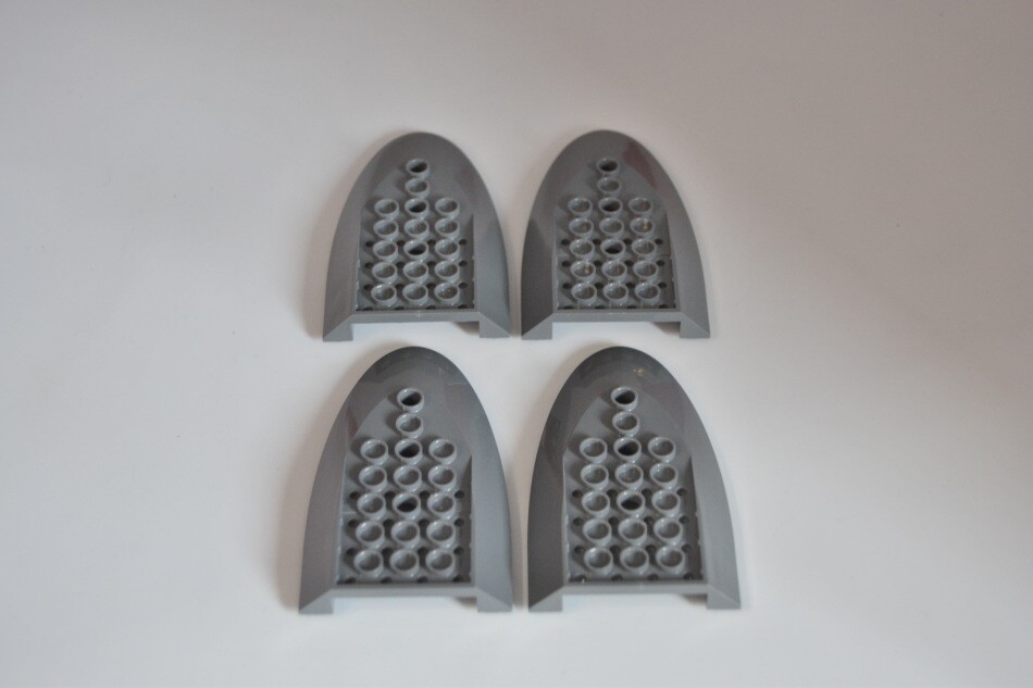 Lego 4 X Coque Neuf Gris Foncé Dark Bluish Gray Avion Fuselage 6x10 ...