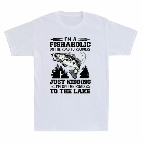 Fishing I'm A Fishaholic On The Road To The Lake Funny Men Short Sleeve ...