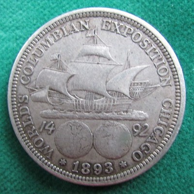 1893 Columbian Expo SILVER Half Dollar Coin Chicago WORLD'S FAIR FREE ...