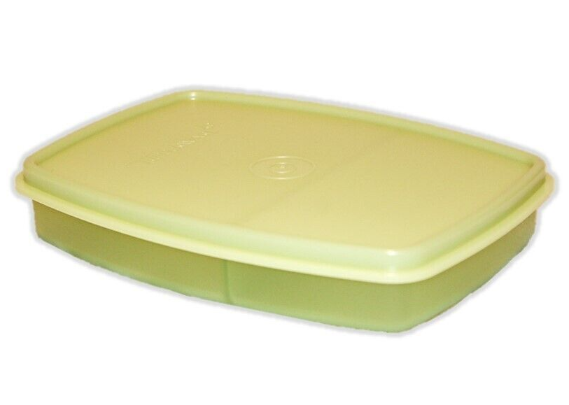 Tupperware Slim Packette Keeper Divided Side by Side Lunch / Snack Pear ...