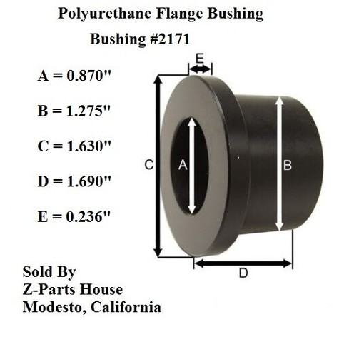 1-1/4" O.D. x 7/8" I.D. Polyurethane Flange Type Bushing by Energy ...