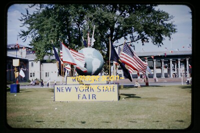 New York State Fair Sign & American Flag in early 1950's, Kodachrome ...