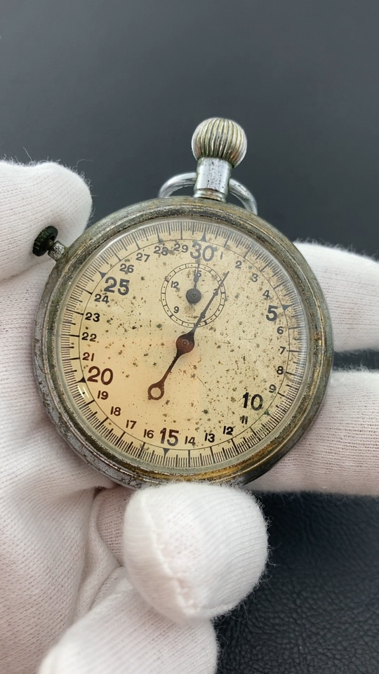 Vintage German military WWII mechanical stopwatch 50mm two-button ...