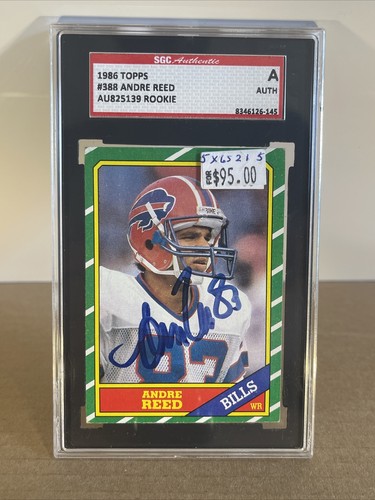 Andre Reed Bills Autographed Signed 1986 Topps Rookie Card #388 SGC ...