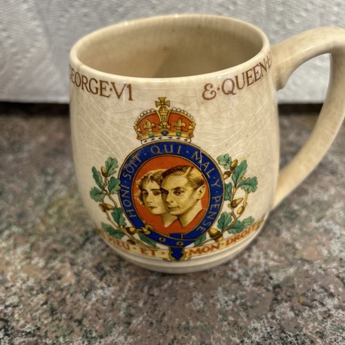 King George VI Queen Elizabeth Couronnement 1937 Café Thé Mug Officiel ...