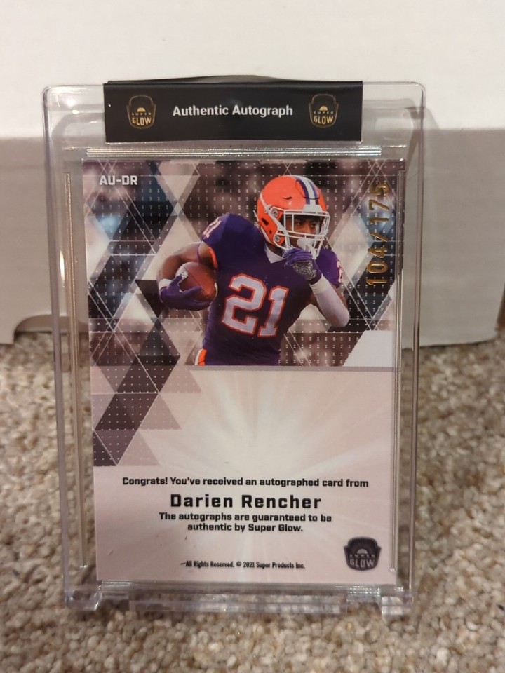 2021 Super Glow Edition Darien Rencher #AU-DR Autographed & Serial ...