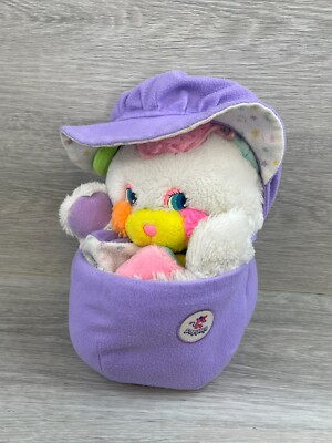 Vintage 1986 Mattel Popples White Rattles Ball Tail Plush Stuffed ...