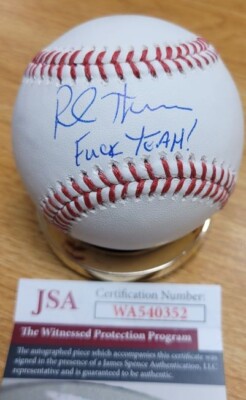 Autographed ROB THOMSON "F*** Yeah" Official Major League Baseball JSA ...