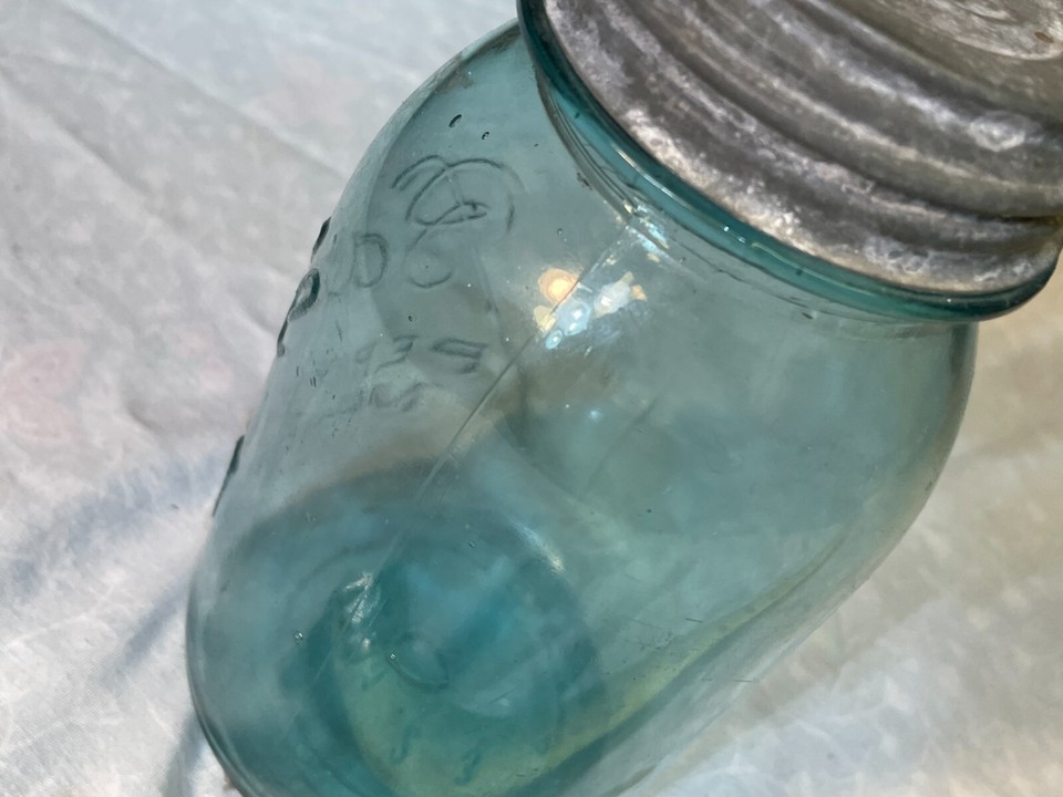 Ball Perfect Mason Fruit Jar Quart Blue With Ball Zinc Lid | eBay