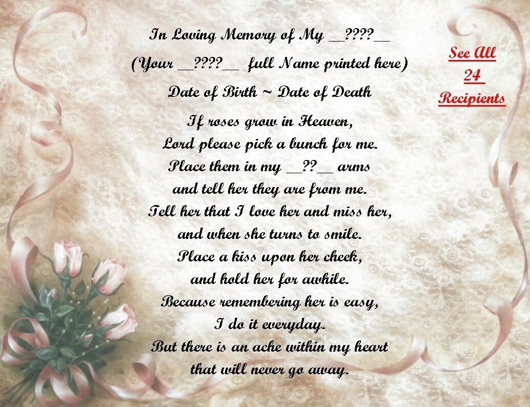 Remembering A Loved One Poem
