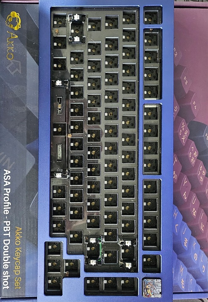 Modded Keychron Q1 V1 Mechanical Keyboard 75% Navy Blue | eBay