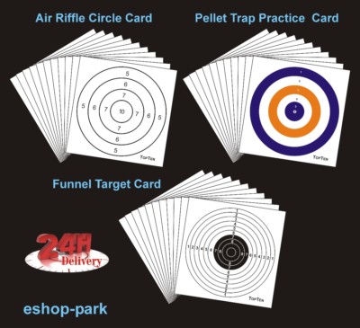 100 x 14cm CARD TARGETS Airgun Rifle Pistol Target Shooting Air Gun ...