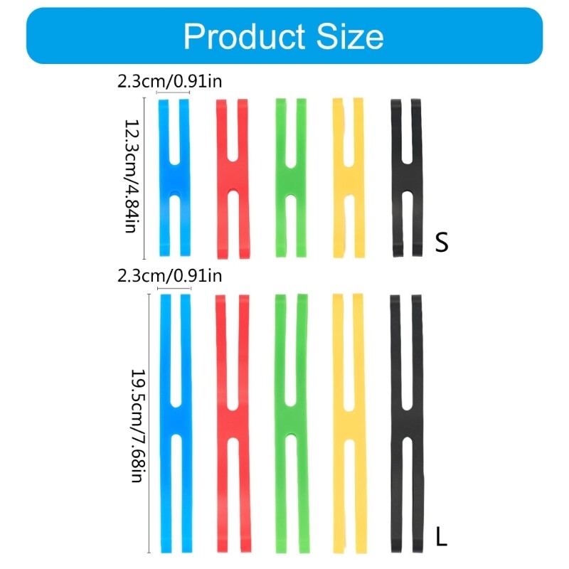 5Pcs Elastic Wrapping Bands, H Bands Silicone Bands Assorted Color ...