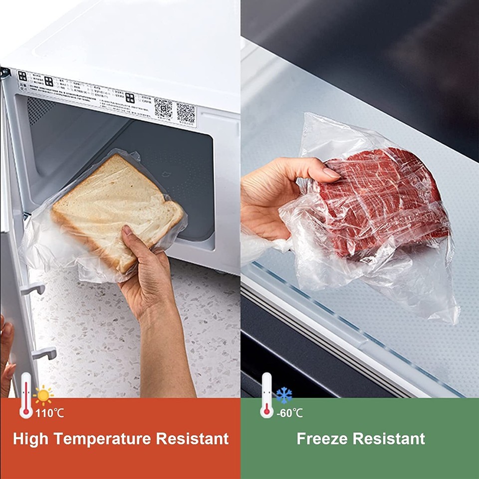 4 Rolls Clear Plastic Produce Bags 12x16" Grocery Kitchen Vegetable ...