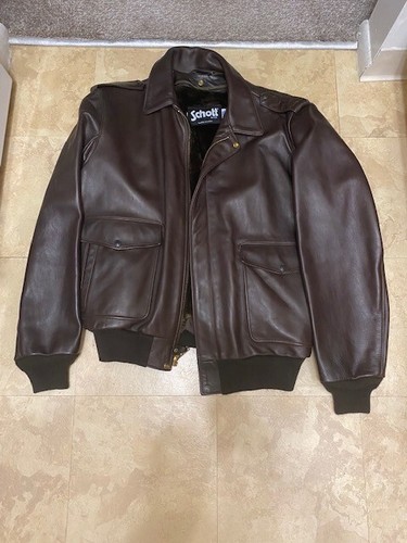 Schott A-2 leather jacket Large ,Brown MINT CONDITION | eBay