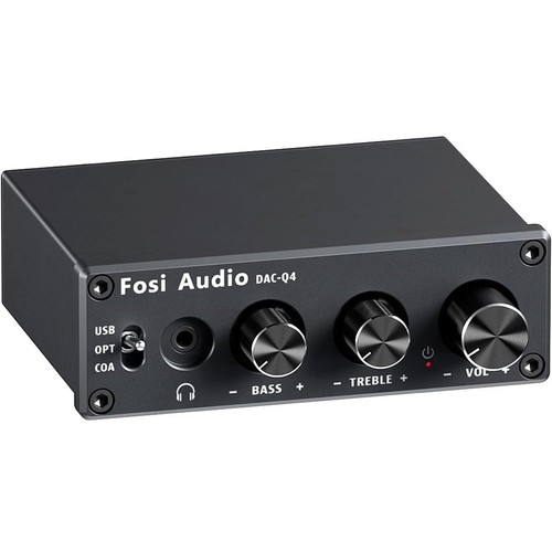 Fosi Audio Q4 DAC Amp COAX/OPT D/A Converter Stereo Receiver Headphone ...