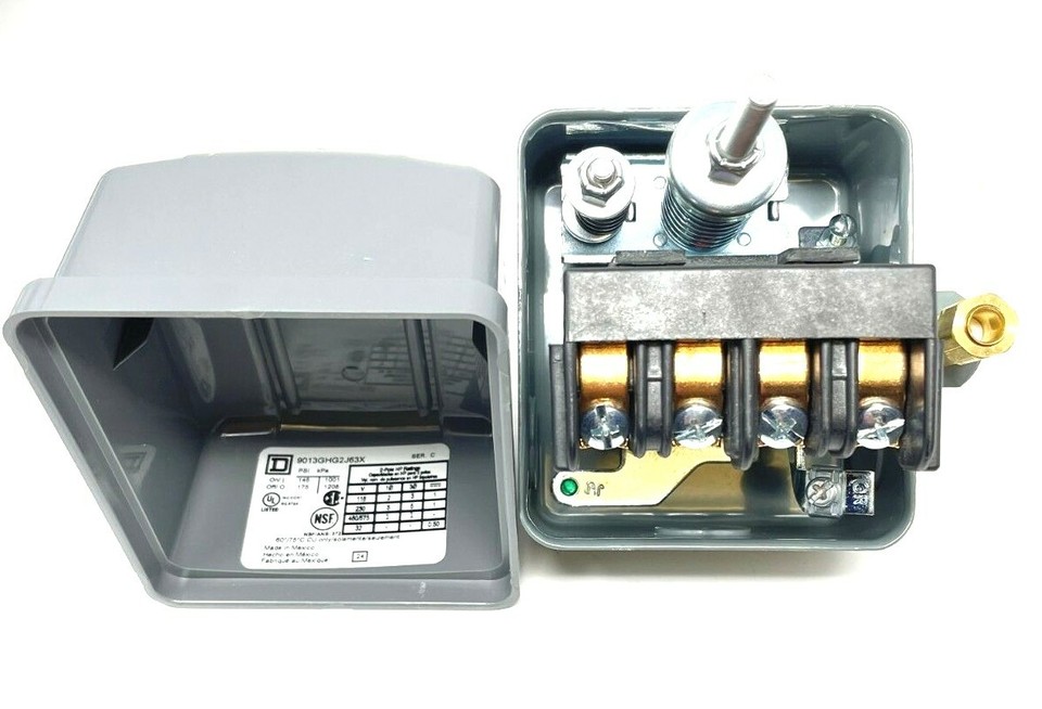 SQUARE D AIR COMPRESSOR PRESSURE SWITCH SINGLE PORT 145-175 PSI W ...