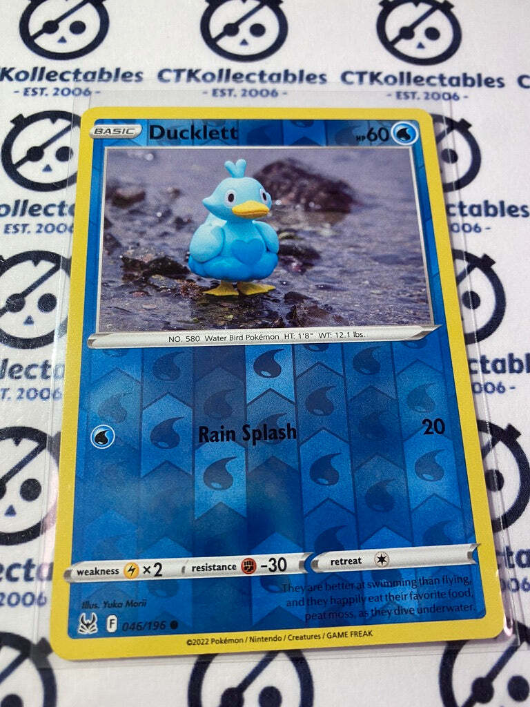 Ducklett Reverse Holo #046/196 2022 Sword & Shield Lost Origin Pokemon ...