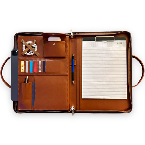 Leather Portfolio with Handles - Slim Portfolio/Padfolio 628942174797| eBay