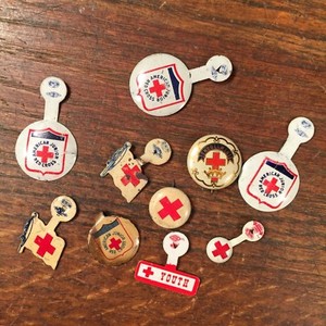 Vintage Red Cross Button Lot (10) Pin USA American Metal | eBay