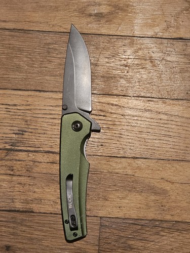 Authentic USA BUCK 764 GREEN Linerlock Folding Pocket Knife - Excellent ...