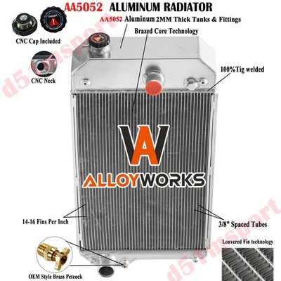 6 Row Radiator For Perkins #2485B297/JCB 444 #MN122110-6013 #MN127100 ...
