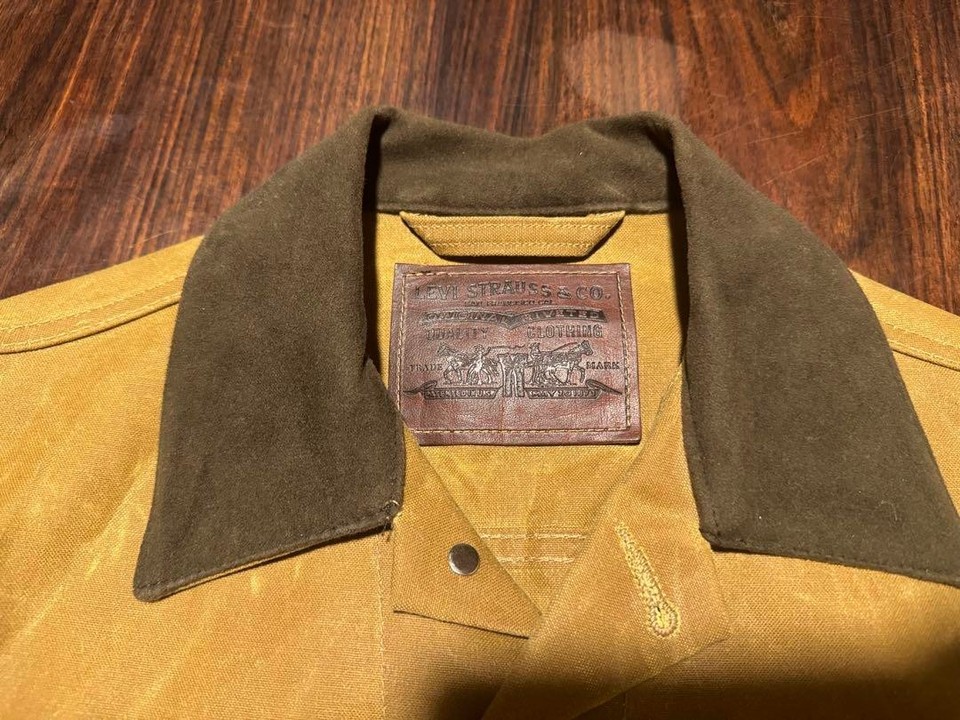 Filson x Levi’s Trucker Jacket Oil Waxed Cotton Made in USA Tan Size S ...