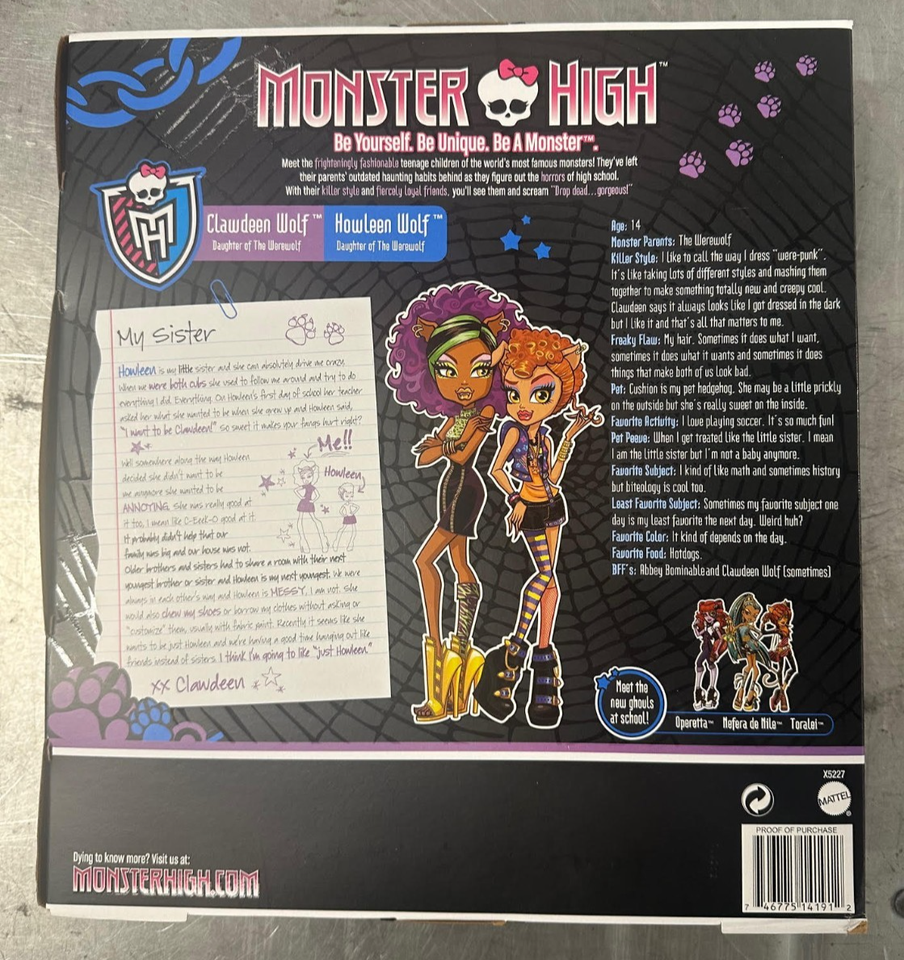 Monster High Wolf Sisters Clawdeen & Howleen Wolf 2-pack NIB Target ...