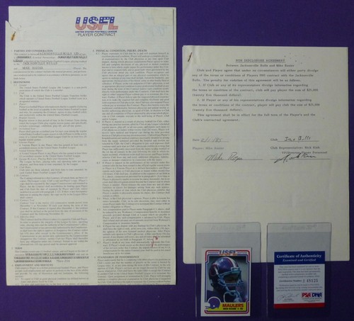 MIKE ROZIER - USFL - SIGNED CONTRACTS - PSA - JACKSONVILLE BULLS ...