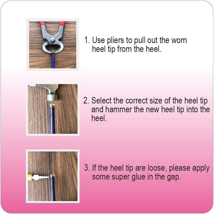 20 Pairs High Heal Tips for Shoe Heel Replacement, Women's Shoe Repair ...