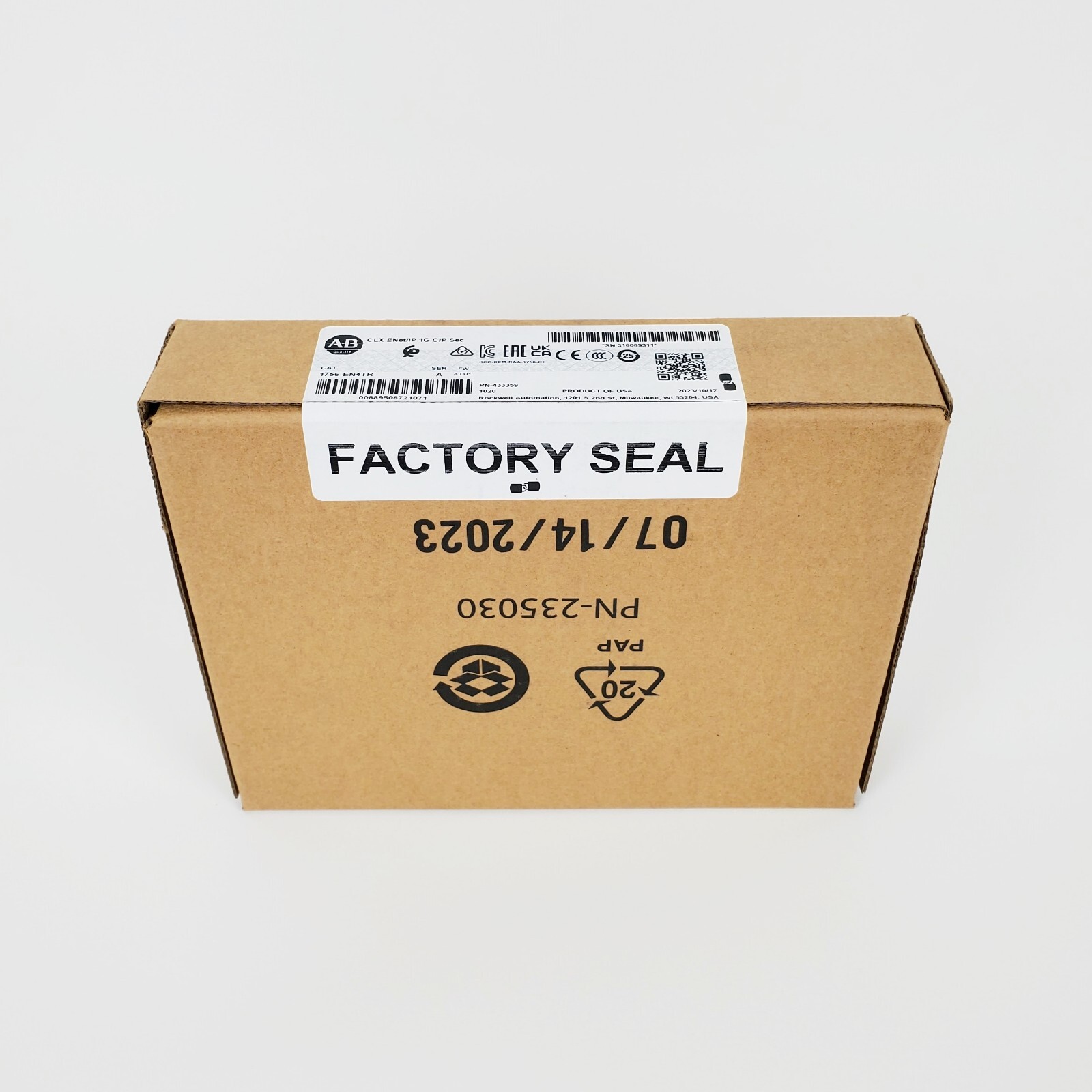 Allen Bradley 1756-EN4TR ControlLogix EtherNet/IP Module, New Sealed ...