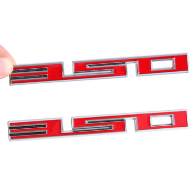 2pcs Red Silver 350 Emblem Fender 3D Nameplate Sticker Trim Badge for ...
