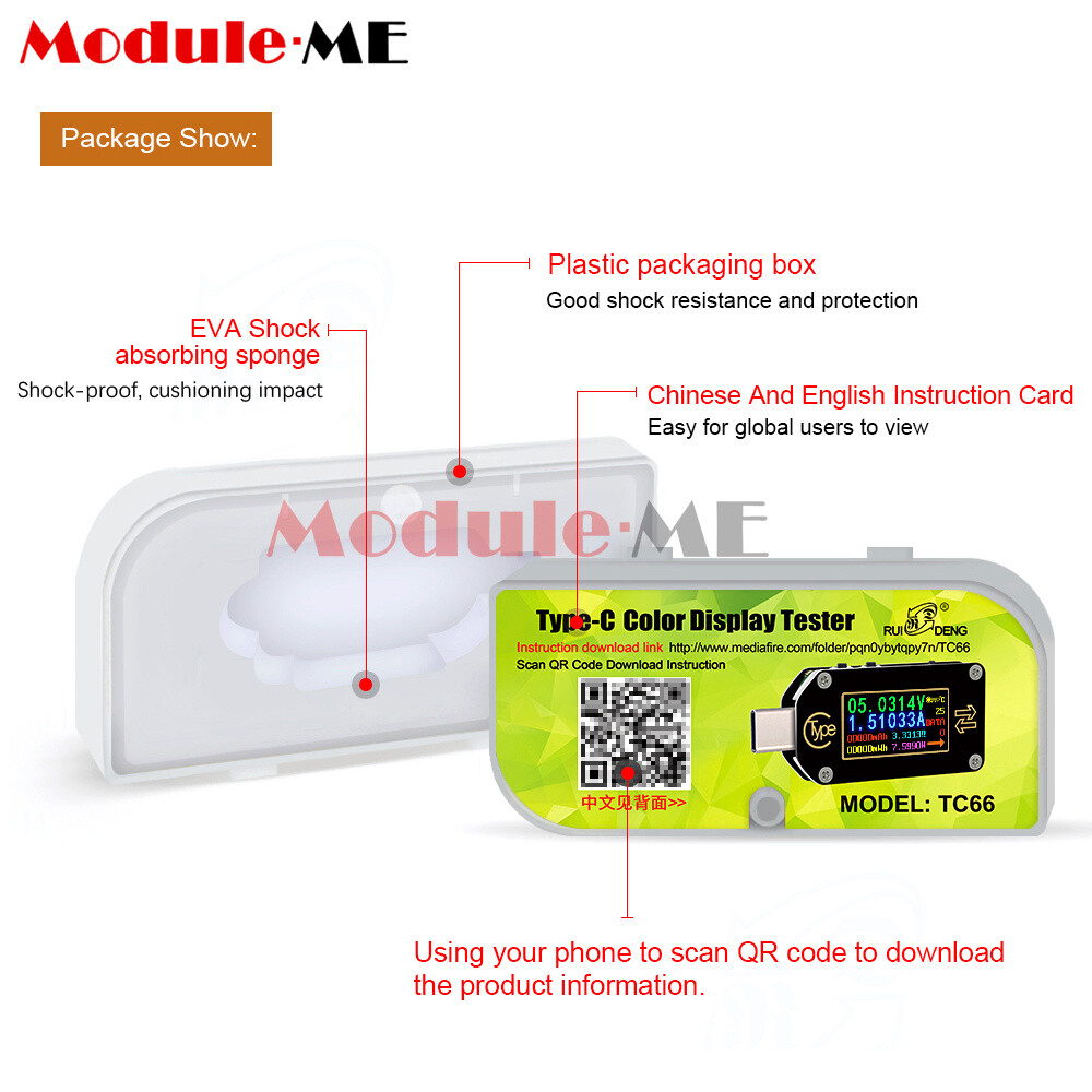 TC66/TC66C Type-C PD trigger USB-C Voltmeter Ammeter Current Meter USB ...
