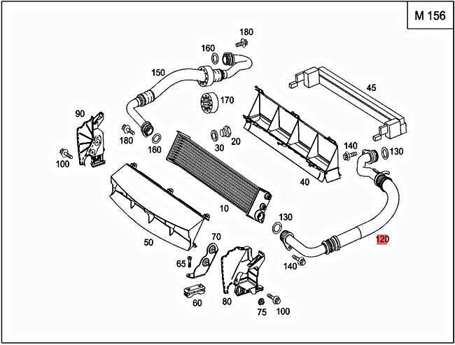 Genuine MERCEDES C204 S204 W204 From engine to oil cooler Oil line ...