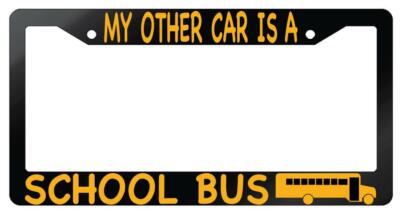 My Other Car Is A School Bus w/LOGO Glossy Black Plastic License Plate ...
