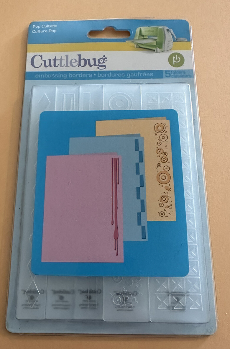 Provo Craft Cuttlebug 5 Embossing Folders Pop Culture Borders Card ...