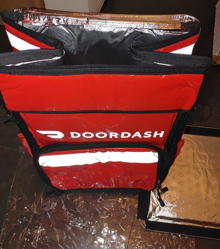 doordash delivery driver biker bike bag red keep heat insulated thermal ...
